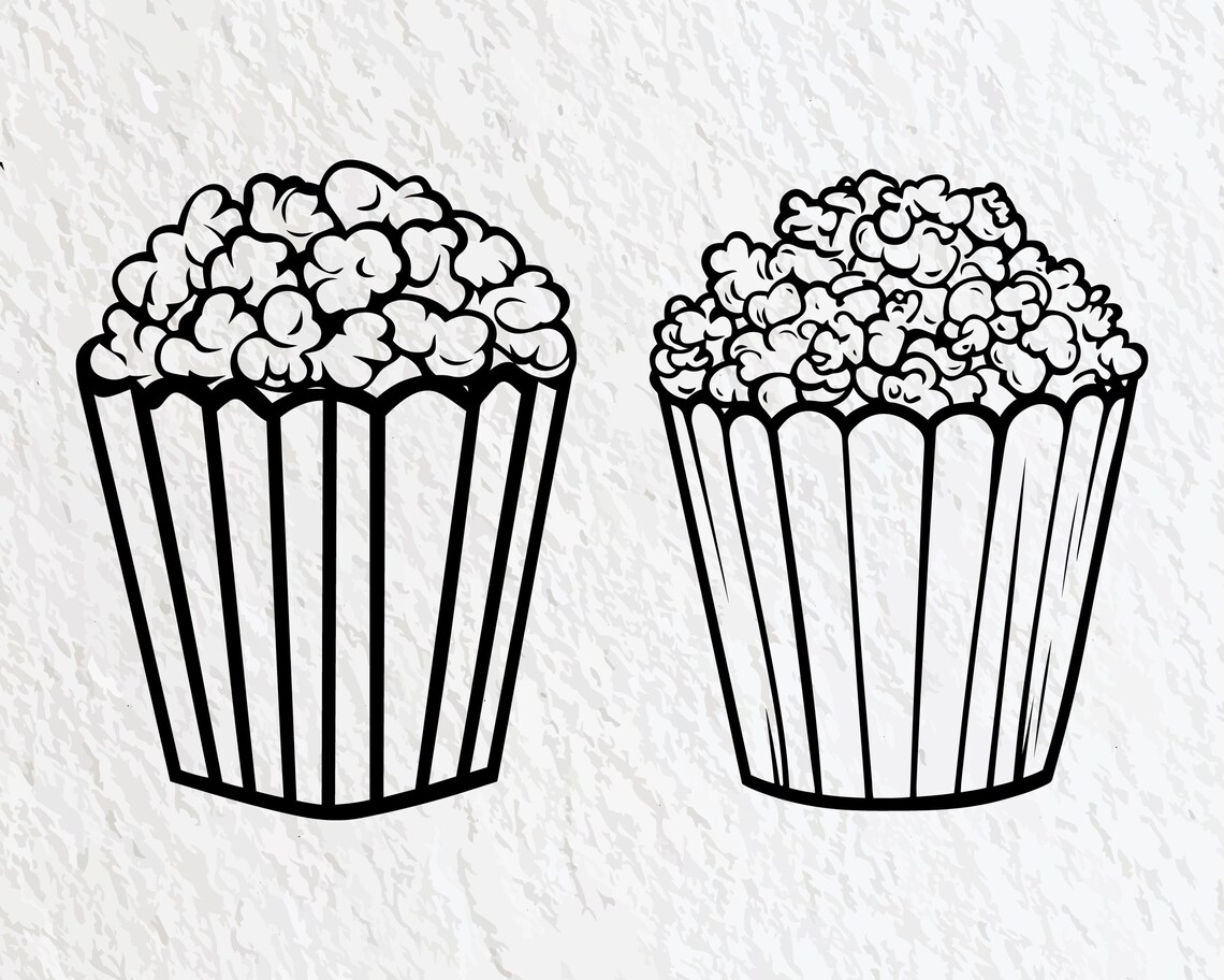 Popcorn SVG Bundle: Clipart, Outline, Vector (digital Download) - Etsy