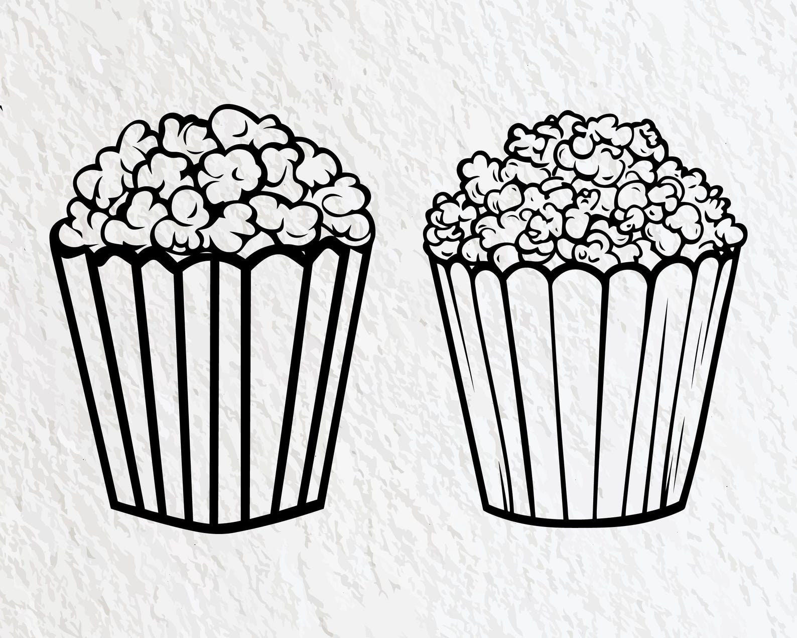 Popcorn SVG Bundle: Clipart, Outline, Vector (digital Download) - Etsy