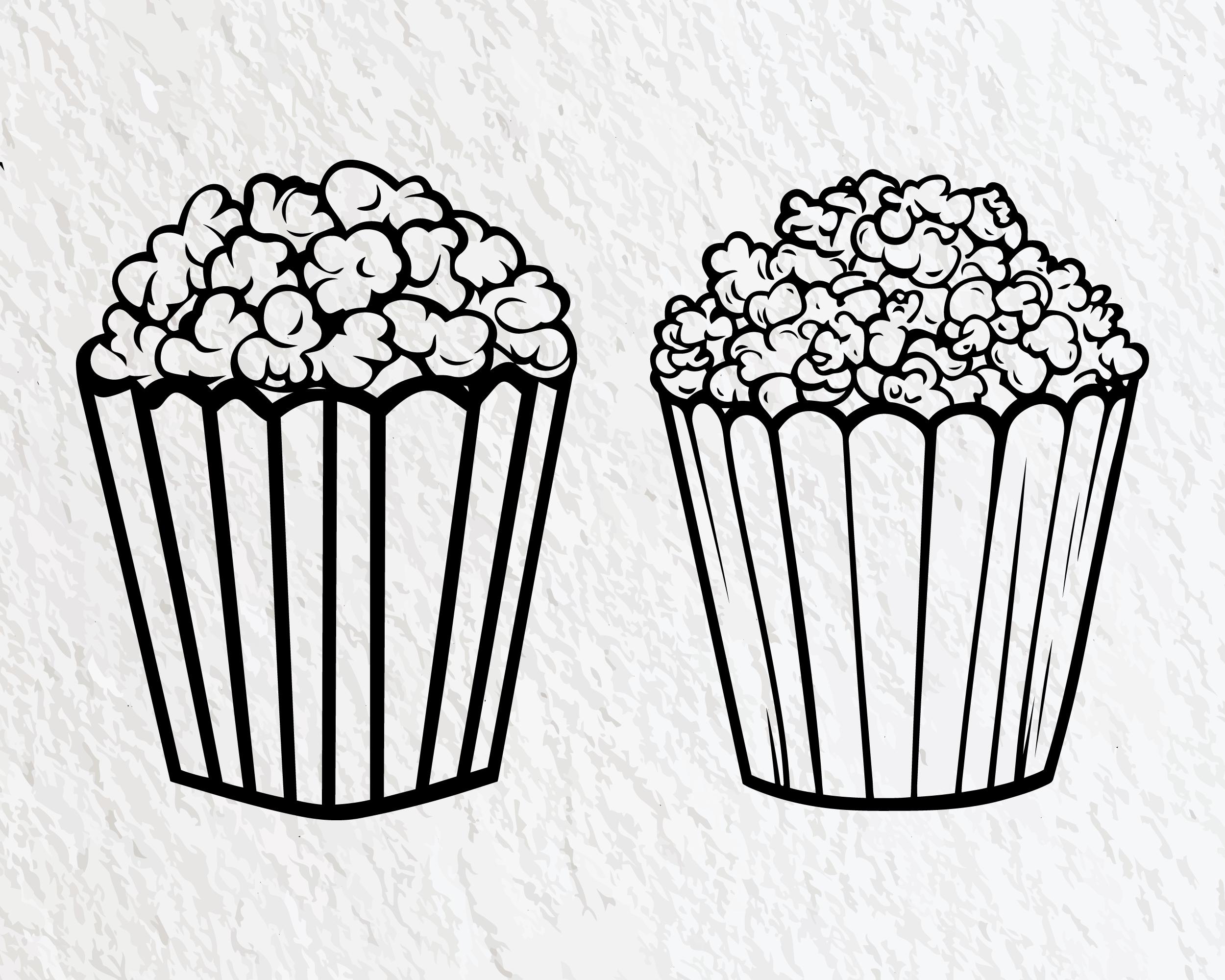 Popcorn SVG Bundle: Clipart, Outline, Vector (digital Download) - Etsy