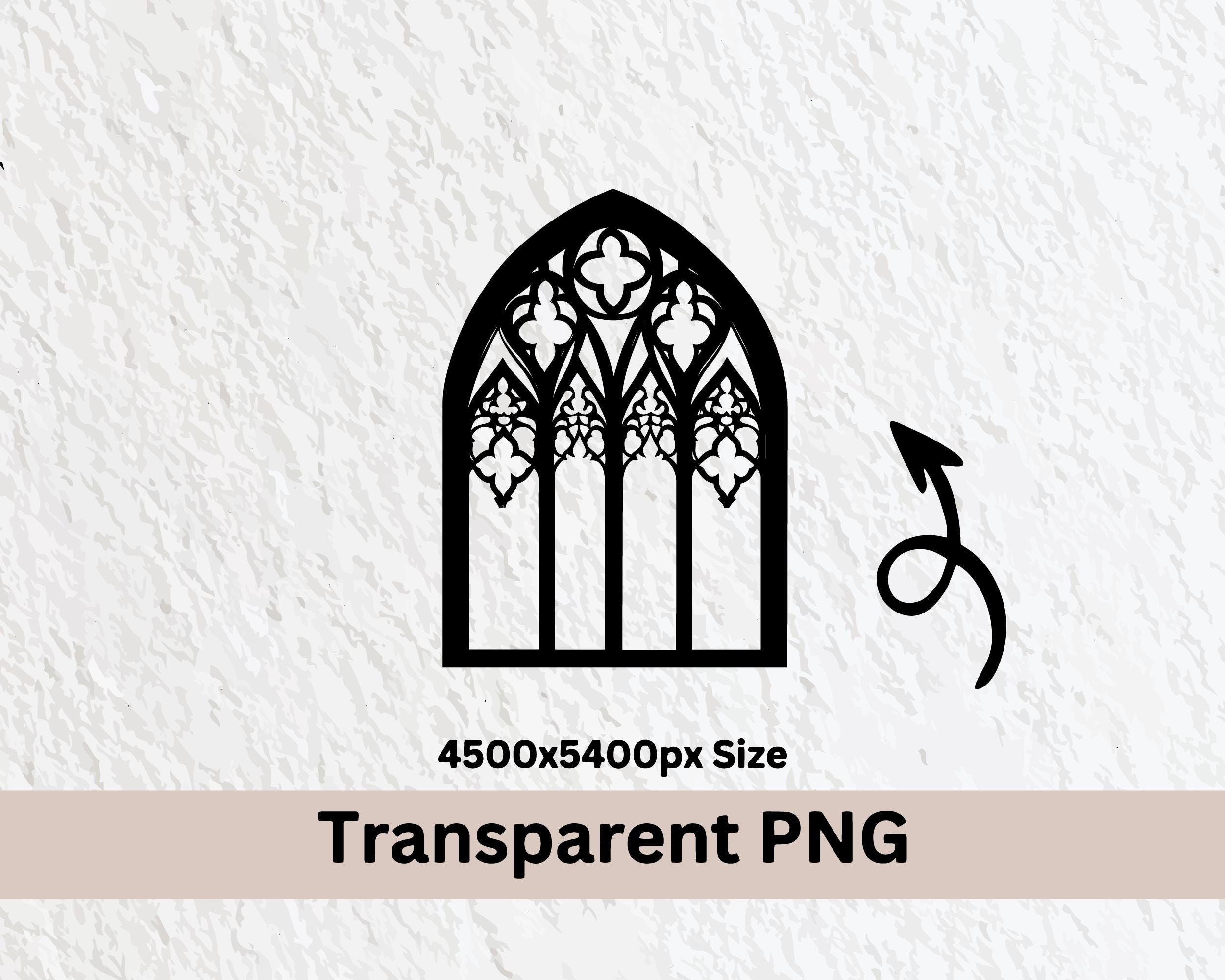 Gothic Window SVG Bundle: Silhouette Clipart, Vector Decal (digital ...
