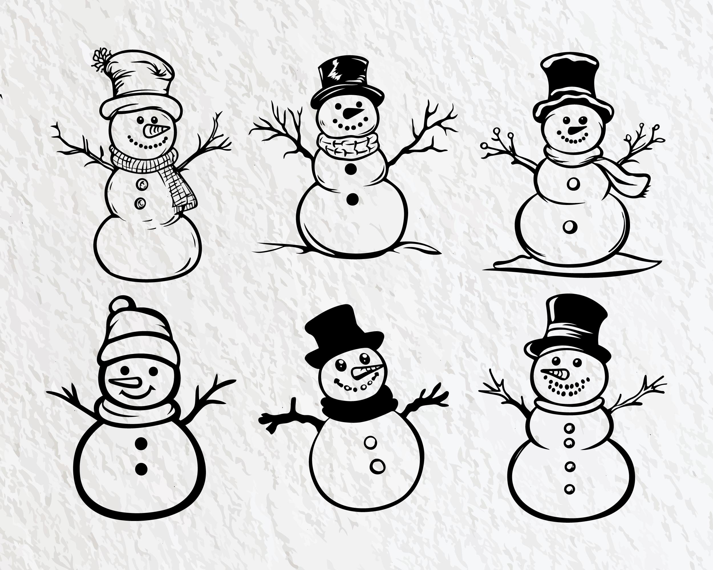 Snowman SVG Bundle: Winter Clipart, Cut Files (PNG, Vector) - Etsy