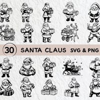 Christmas Santa SVG | Cool Santa SVG | Christmas Beard Man Vector ...