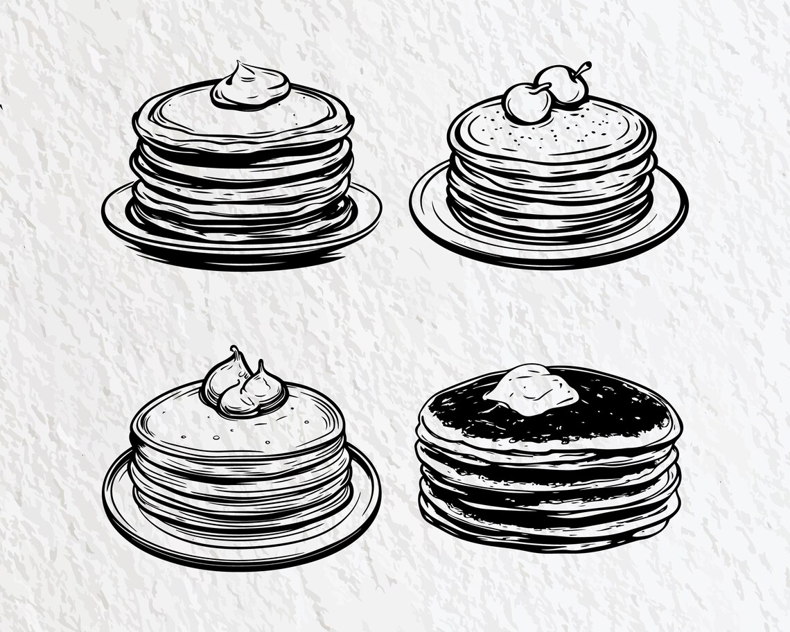 Pancake SVG Bundle: Clipart, Outline, Icon (PNG, Vector) - Etsy