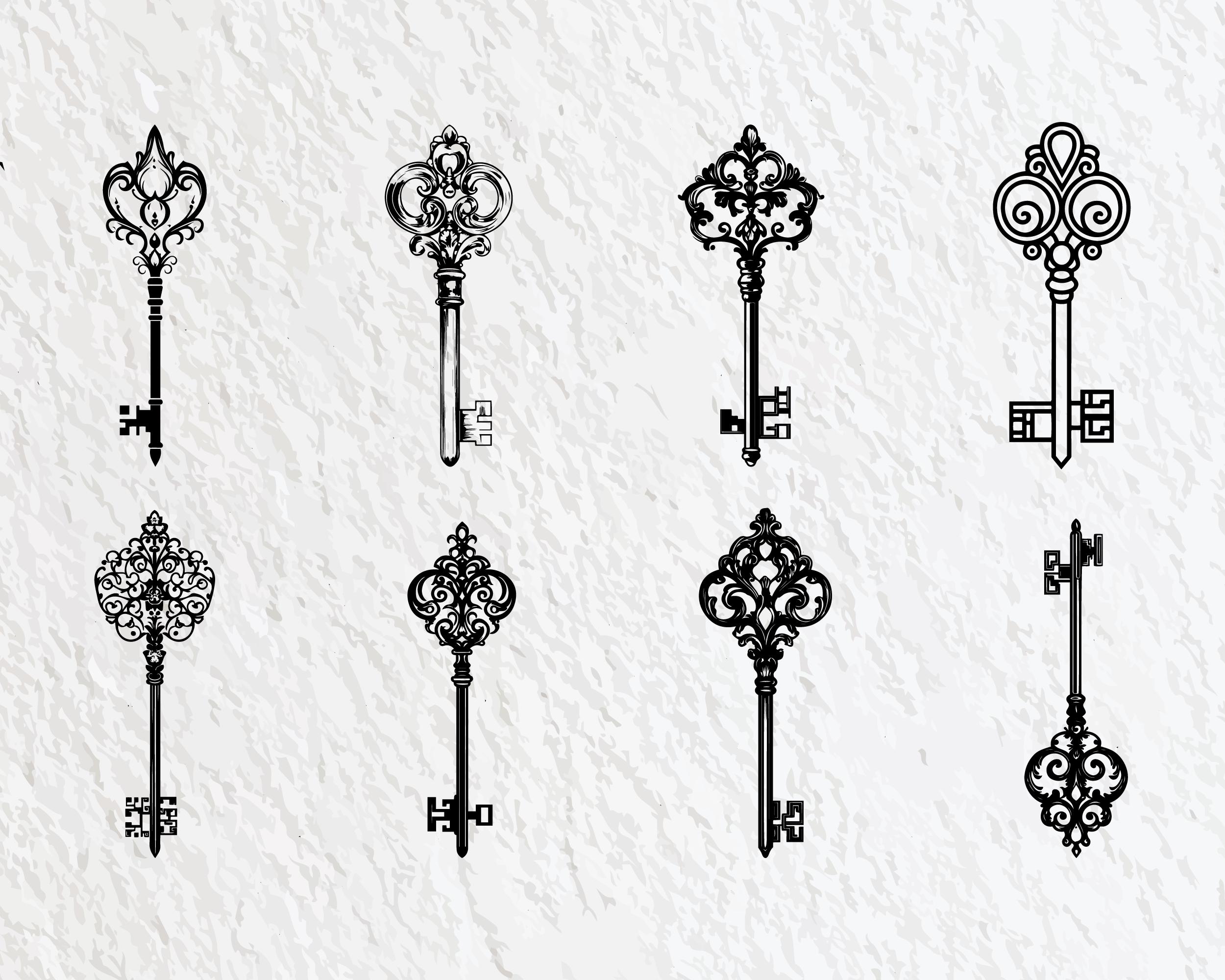 Keys Silhouette Svg, Keys Svg Bundle, Keys Clipart, Keys Decal, Keys ...