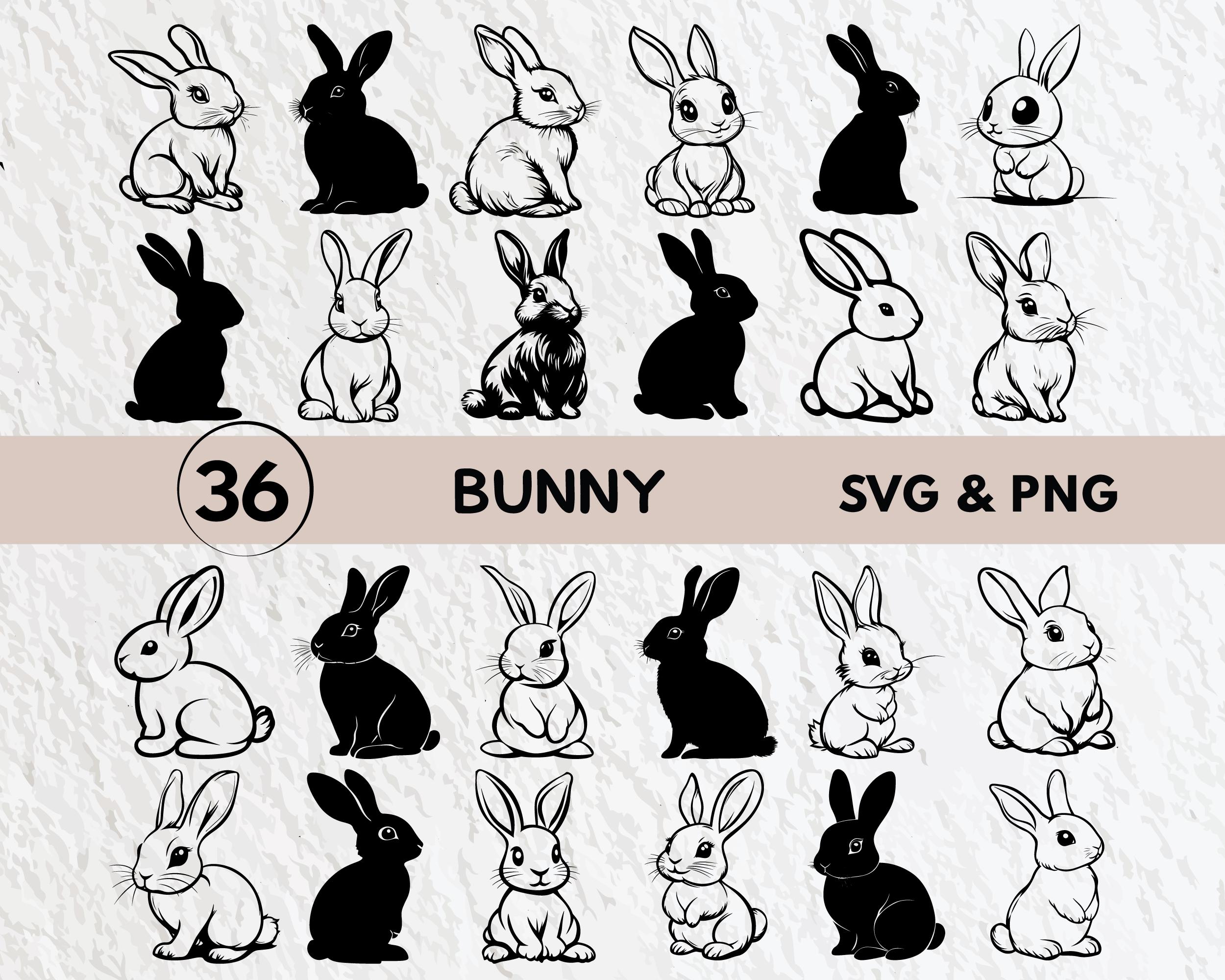 Bunny Silhouette Svg, Bunny Dog Svg Bundle, Bunny Breed Clipart, Rabbit ...