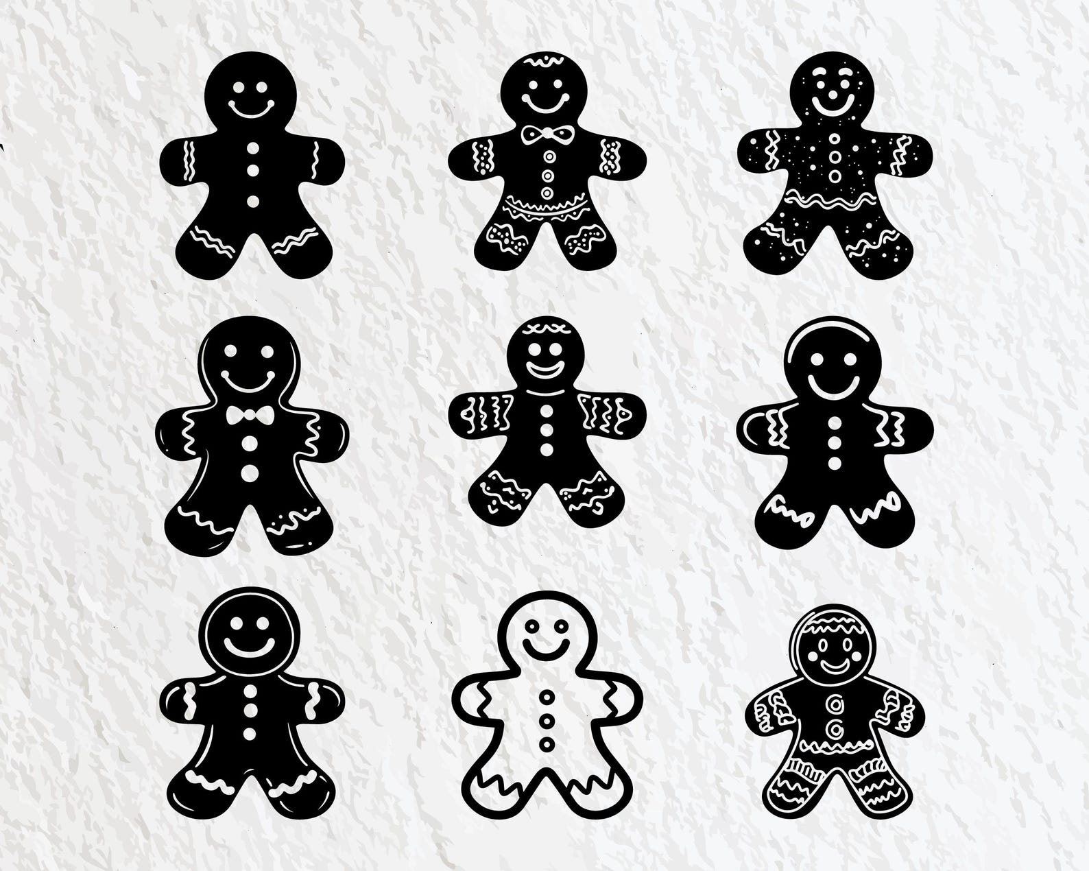 Gingerbread Svg Bundle, Gingerbread Silhouette, Gingerbread Clipart Png ...