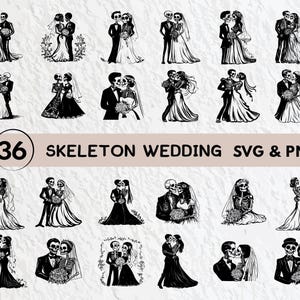 Skeleton Wedding Svg Bundle, Skeleton Wedding Silhouette, Funny ...