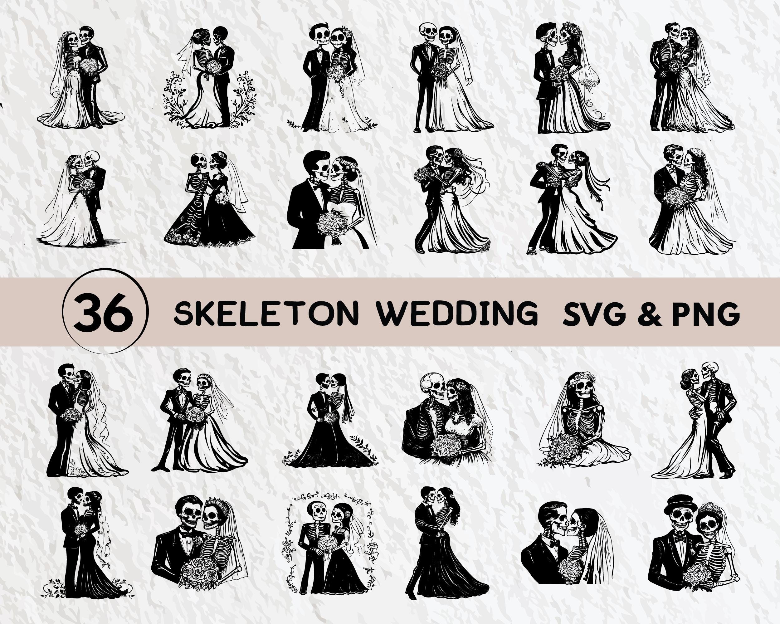 Skeleton Wedding Svg Bundle, Skeleton Wedding Silhouette, Funny ...