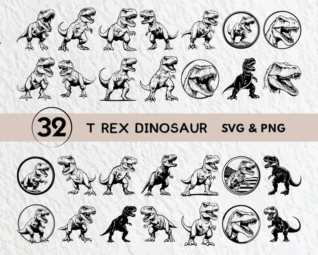 T Rex Dinosaur Svg Bundle, T Rex Dinosaur Silhouette, T Rex Dinosaur Clipart Png, T Rex Dinosaur ...