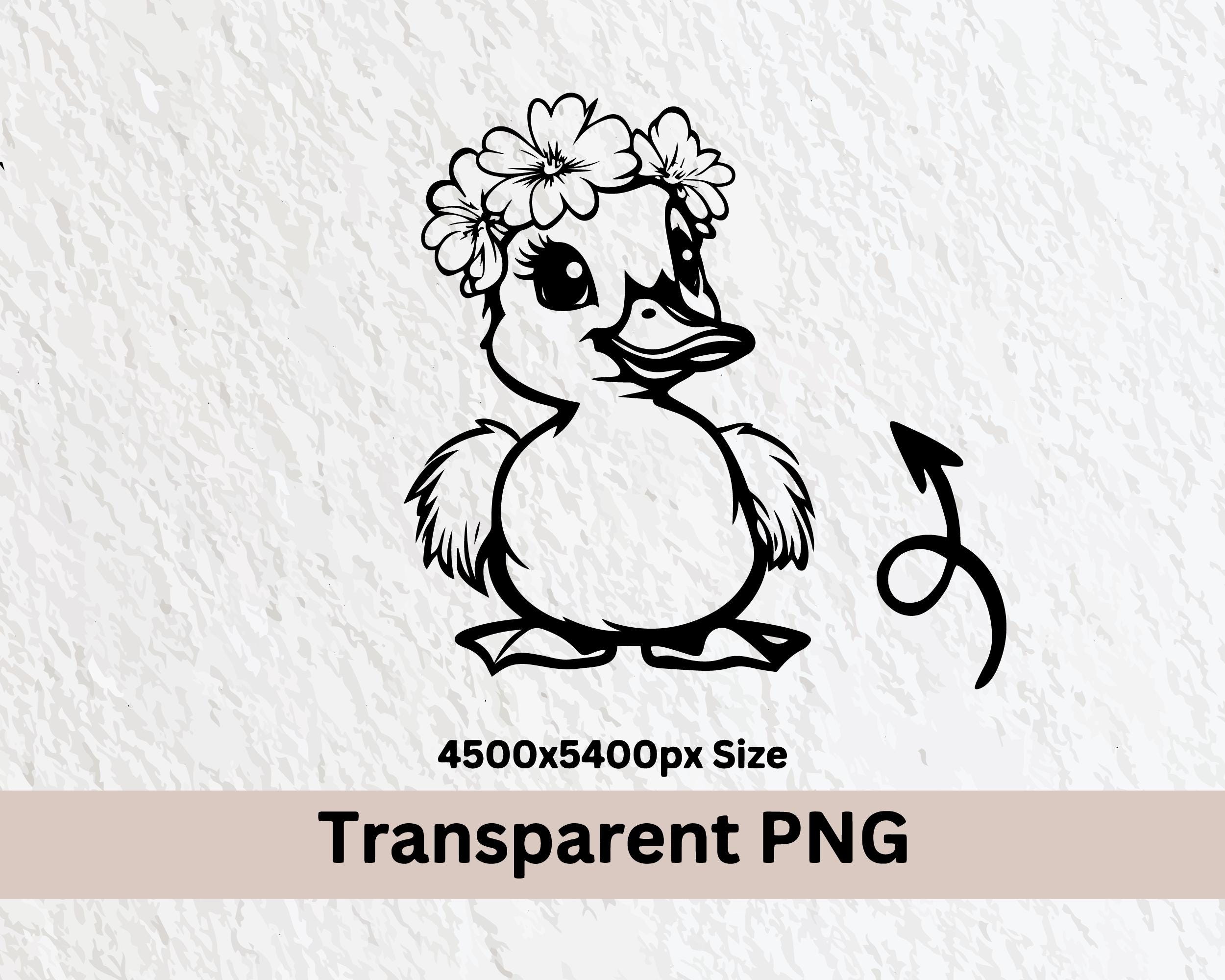 Cute Duck Silhouette Bundle Png, Cute Duck Svg Outline, Cute Duck Art ...