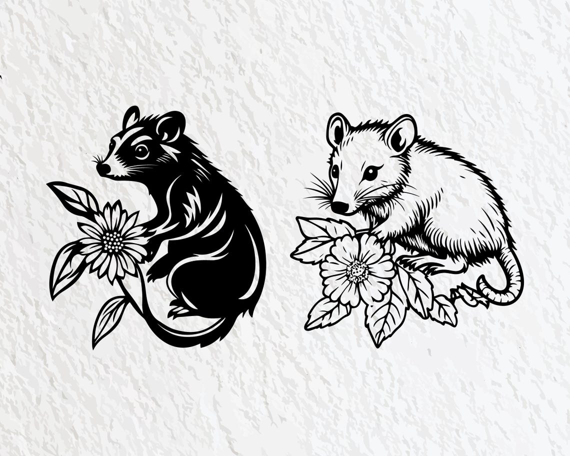 Opossum Svg Bundle, Opossum Silhouette, Opossum Clipart Png, Opossum ...