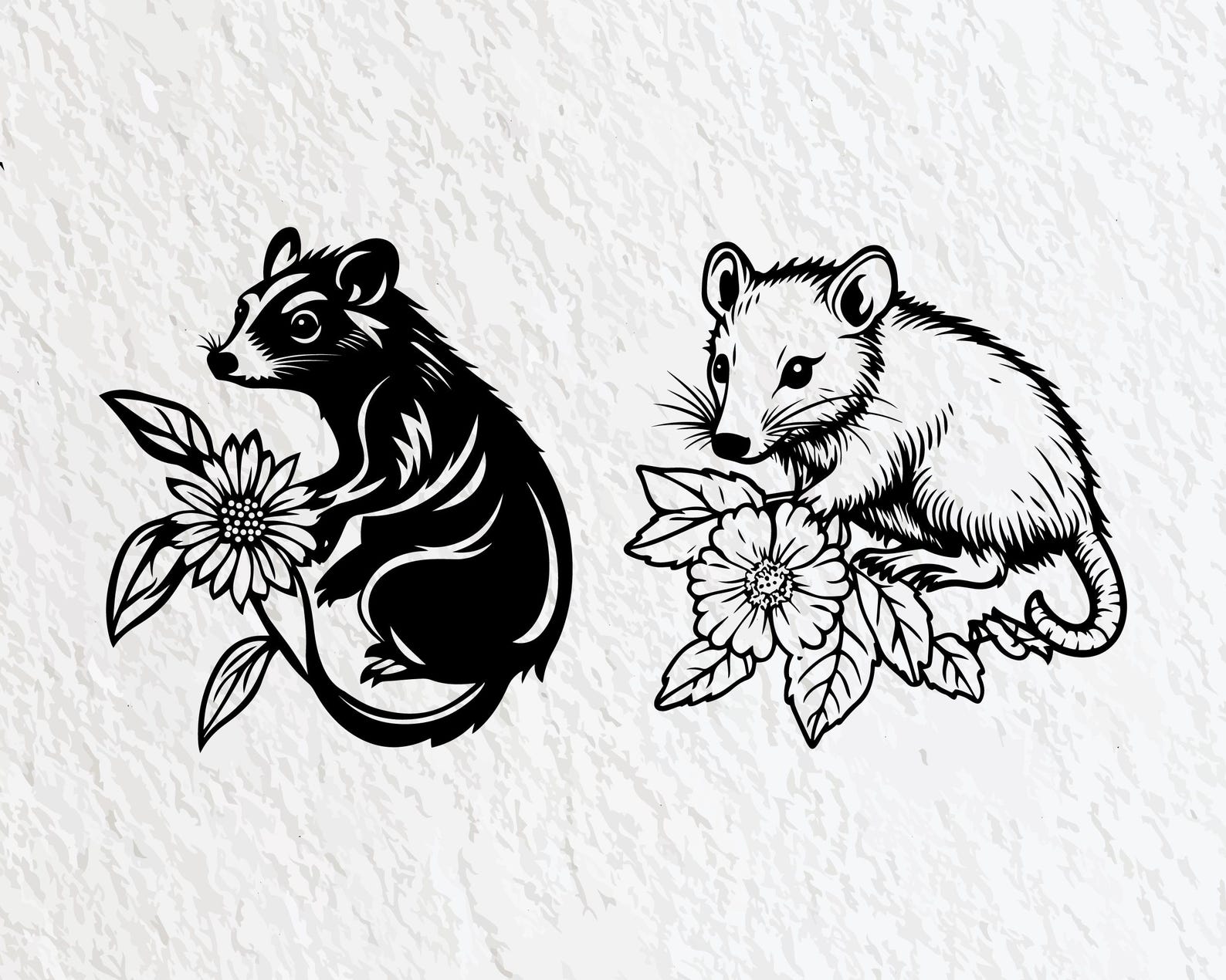 Opossum Svg Bundle, Opossum Silhouette, Opossum Clipart Png, Opossum ...