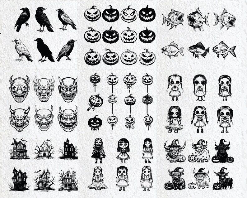 Halloween Mega Bundle: Clipart SVG & PNG Digital Files - Etsy