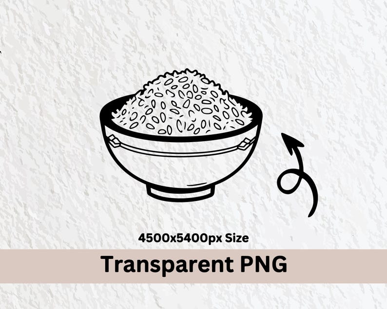 Bowl of Rice SVG Bundle: Clipart, Silhouette, Vector (digital Download ...