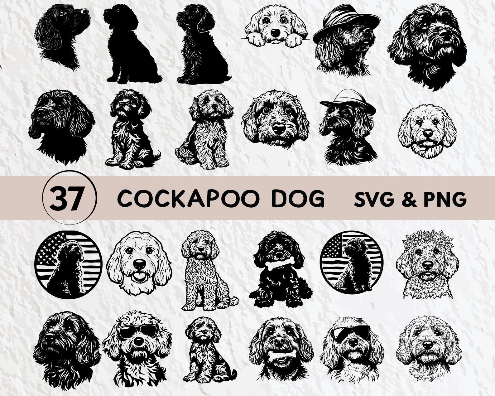 Cockapoo Dog Svg Bundle, Cockapoo Dog Silhouette, Cockapoo Dog Clipart ...