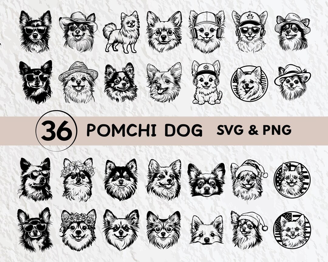 Pomchi Dog Svg Bundle, Pomchi Dog Silhouette, Pomchi Dog Clipart Png ...