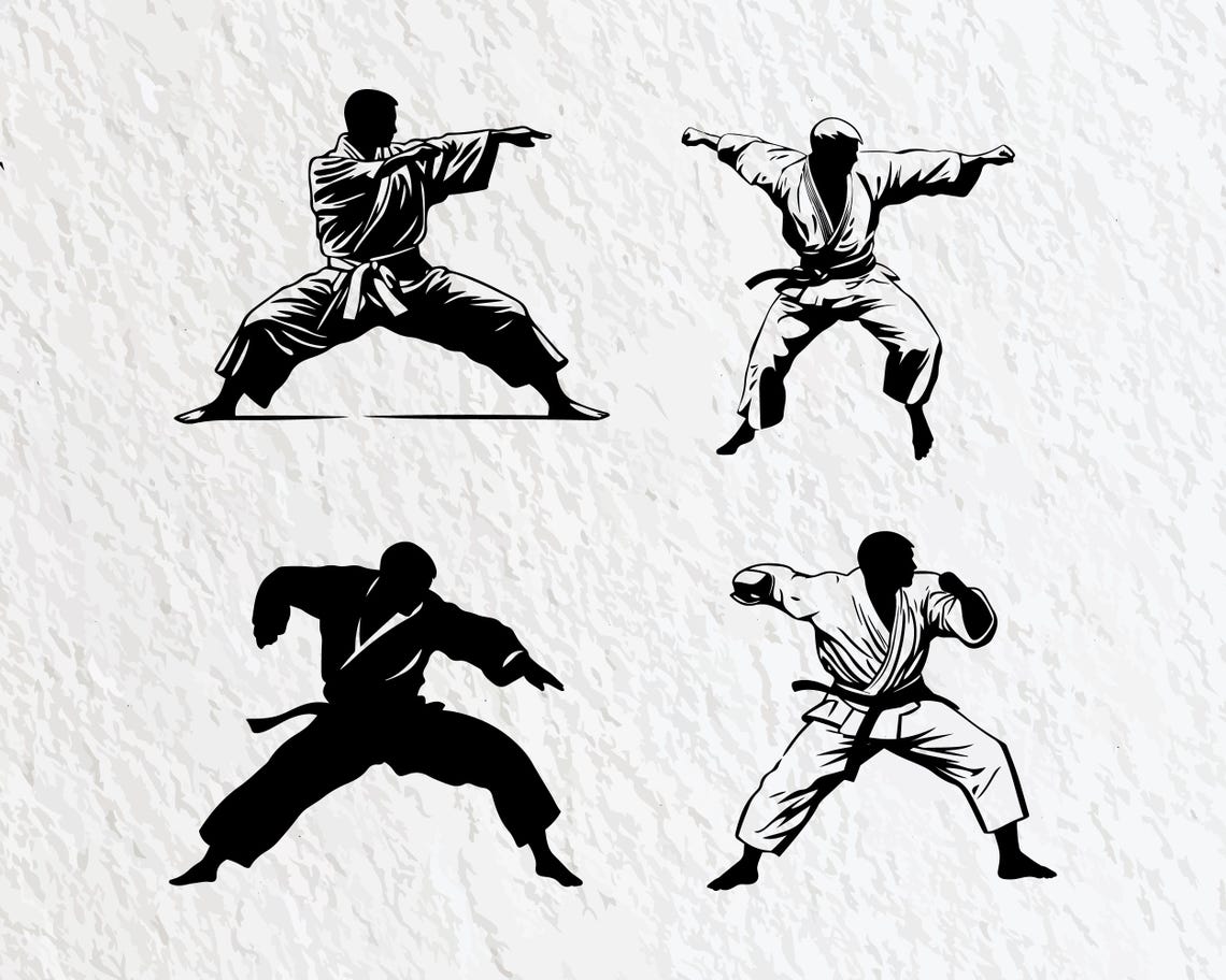 Judo Silhouette Vector Set: Clipart, Outline, Decal (SVG & PNG) - Etsy