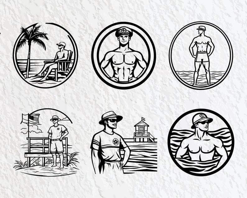Lifeguard SVG Bundle: Silhouette Clipart, Logo Icon (PNG, Cricut Files ...