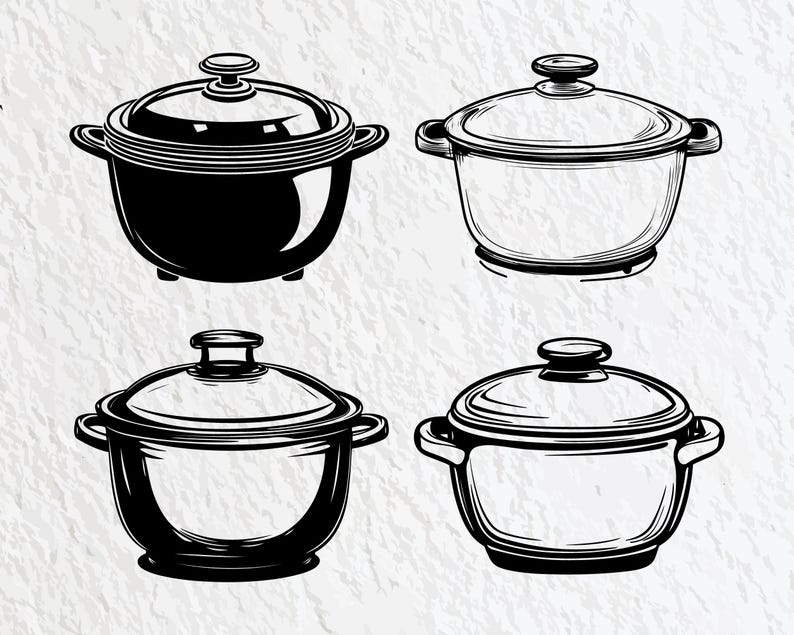 Slow Cooker SVG Bundle: Kitchen Vector Clipart, Logo Icon (digital ...