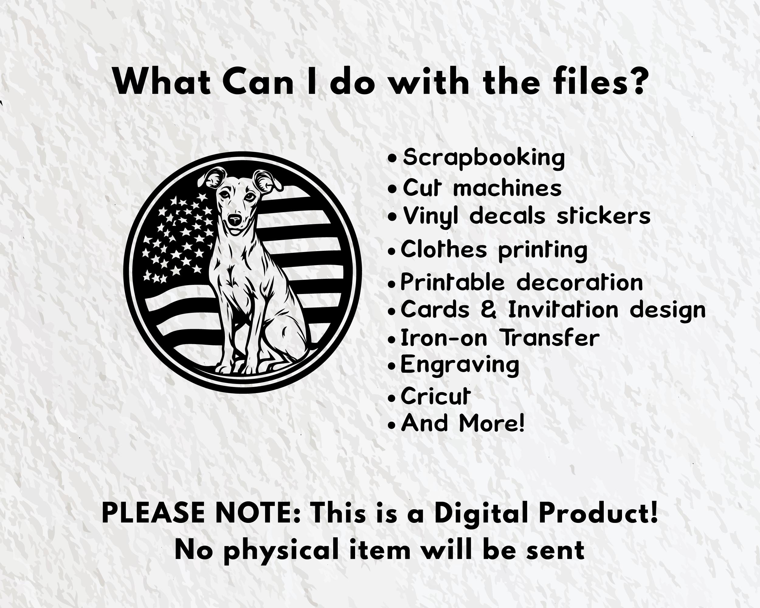 Whippet SVG Bundle: Dog Silhouette Clipart, Cricut Decal (digital ...