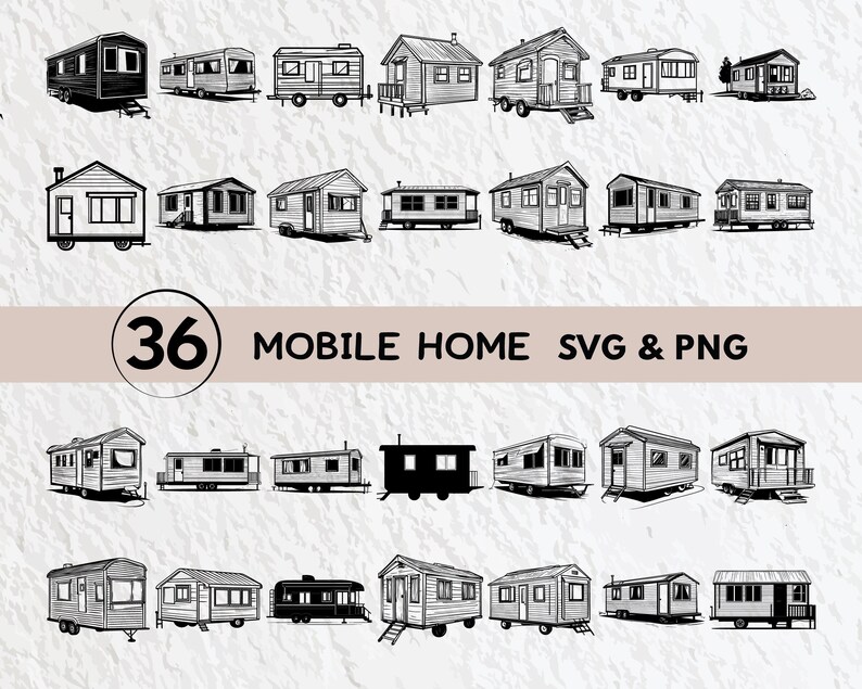 Mobile Home SVG Bundle: Clipart, Outline, Vector (digital Files) - Etsy
