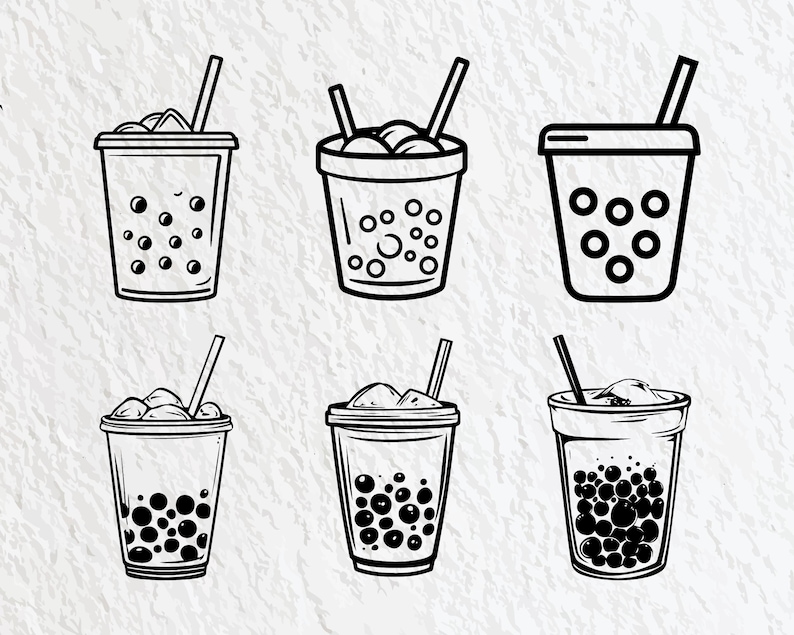 Boba Tea Svg Bundle, Boba Tea Silhouette, Boba Tea Clipart Png, Boba ...