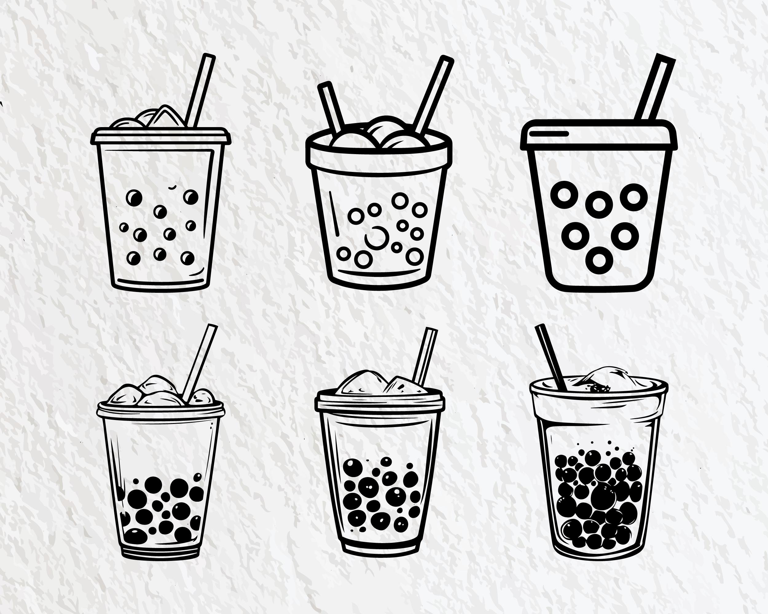 Boba Tea Svg Bundle, Boba Tea Silhouette, Boba Tea Clipart Png, Boba ...