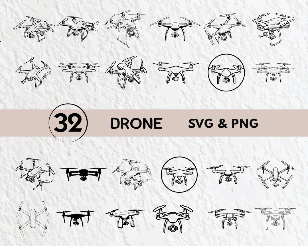 Drone Svg Bundle, Drone Silhouette, Drone Clipart Png, Drone Outline ...