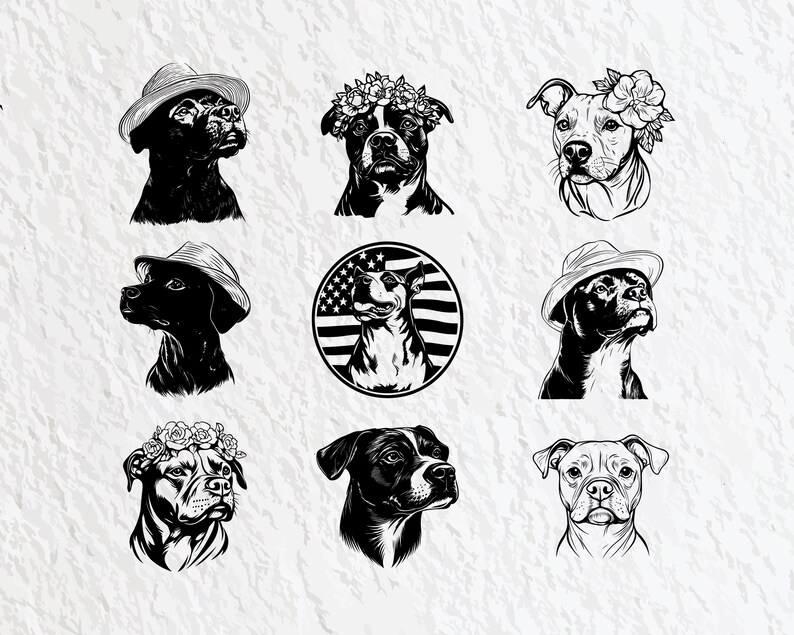 Staffy Dog Svg Bundle, Staffy Dog Silhouette, Staffy Dog Clipart Png ...