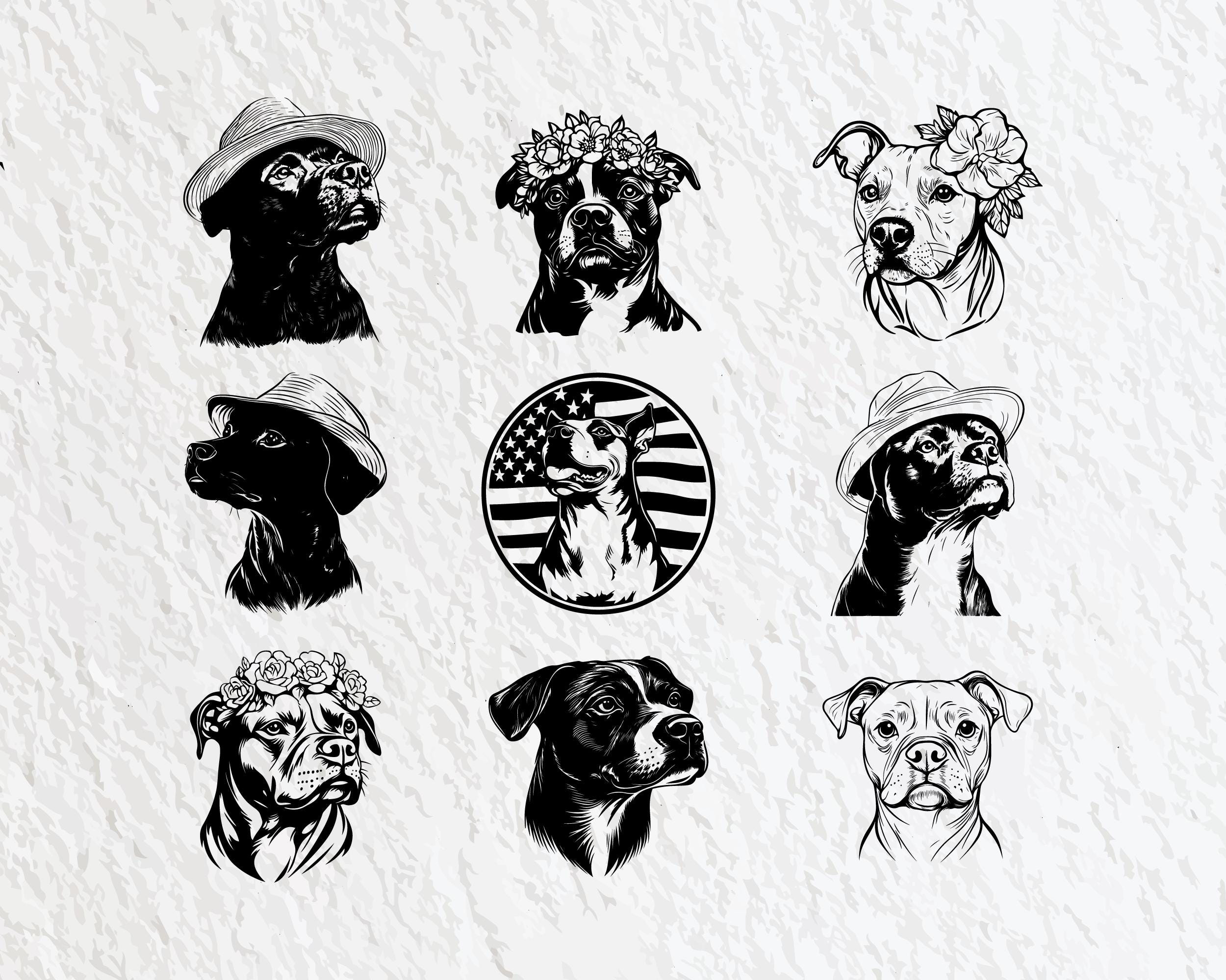 Staffy Dog Svg Bundle, Staffy Dog Silhouette, Staffy Dog Clipart Png ...