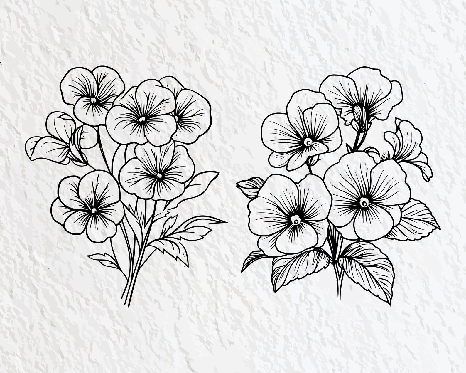 Violet Flower SVG Bundle: Floral Clipart, Vector Logo (PNG, SVG) - Etsy