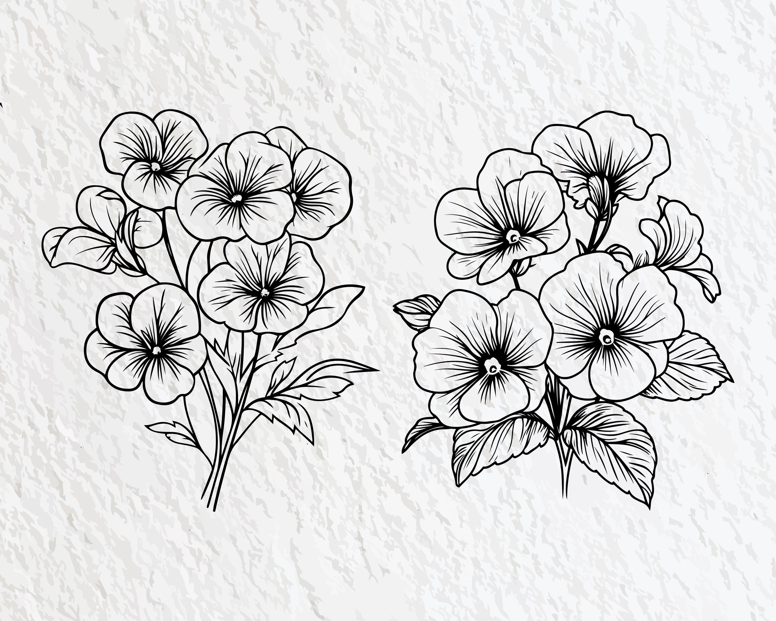 Violet Flower SVG Bundle: Floral Clipart, Vector Logo (PNG, SVG) - Etsy