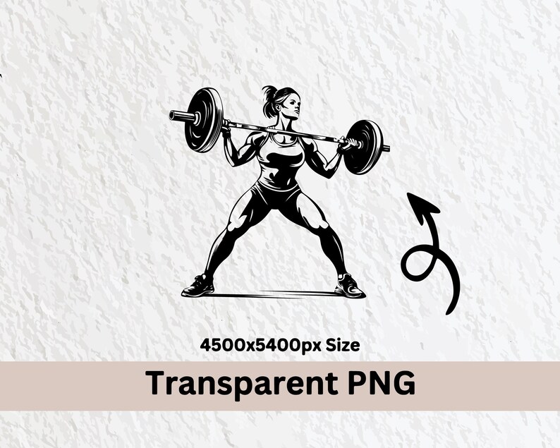 Female Weightlifting SVG Bundle: Silhouette Clipart, Vector Logo (PNG ...