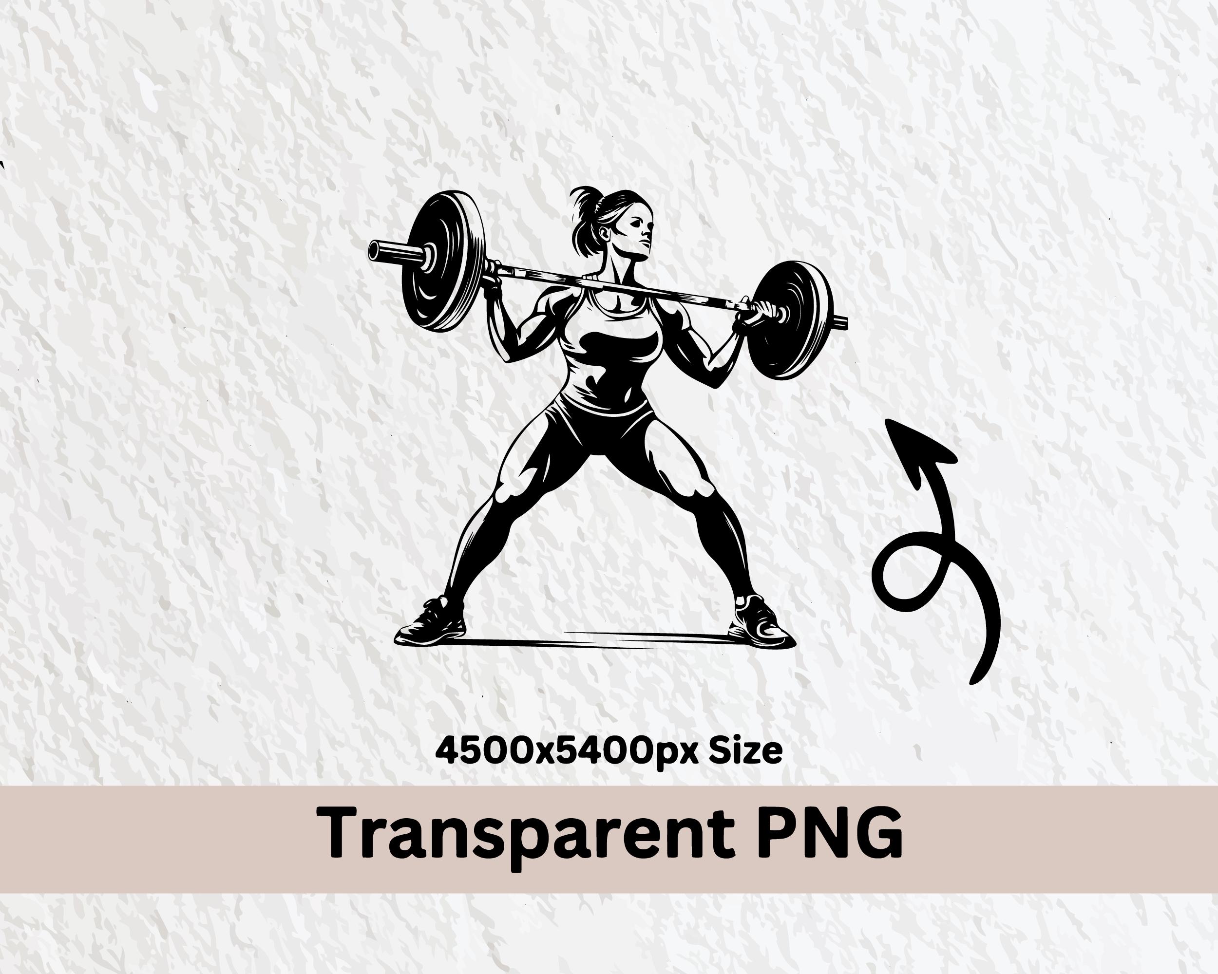 Female Weightlifting SVG Bundle: Silhouette Clipart, Vector Logo (PNG ...