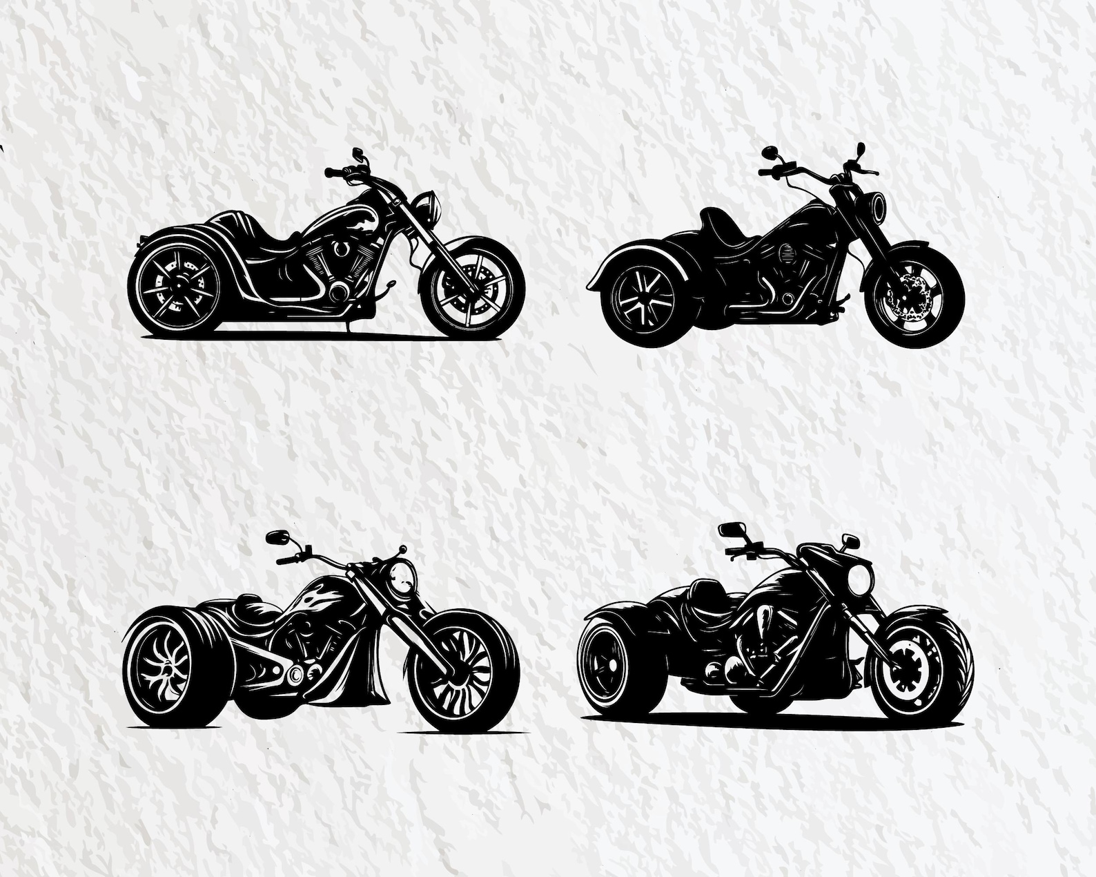 Trike Motorcycle SVG Bundle: Clipart, Silhouette, Logo (PNG, Cricut) - Etsy