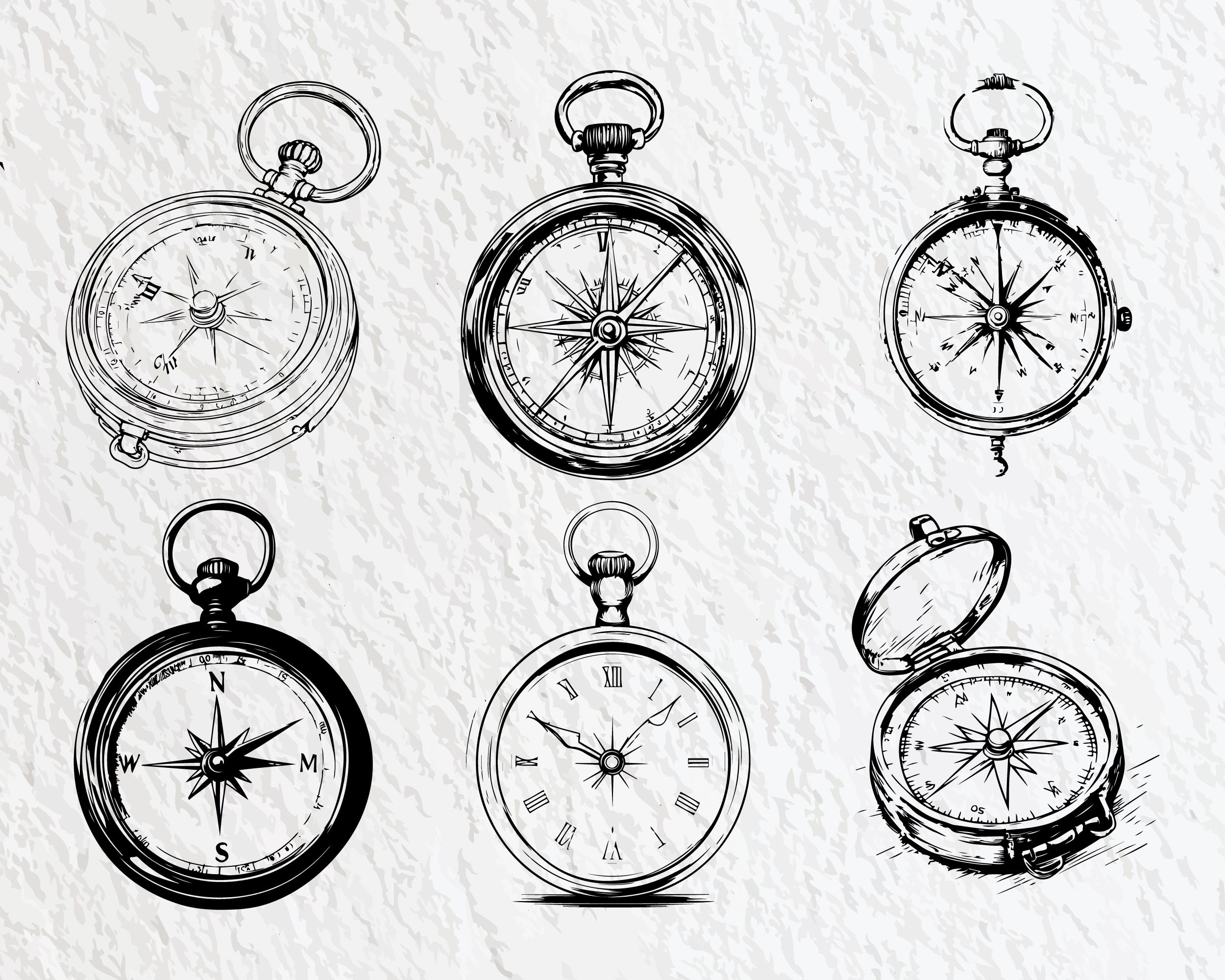 Compass SVG Bundle: Silhouette Clipart, Vector Cut Files - Etsy Canada