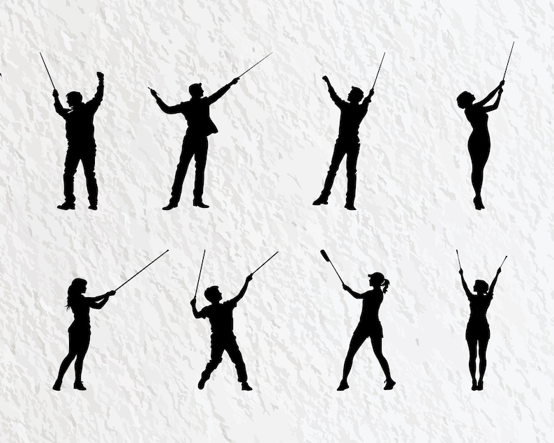 Baton Twirling Silhouette SVG Bundle: Vector Clipart (PNG, Cricut) - Etsy