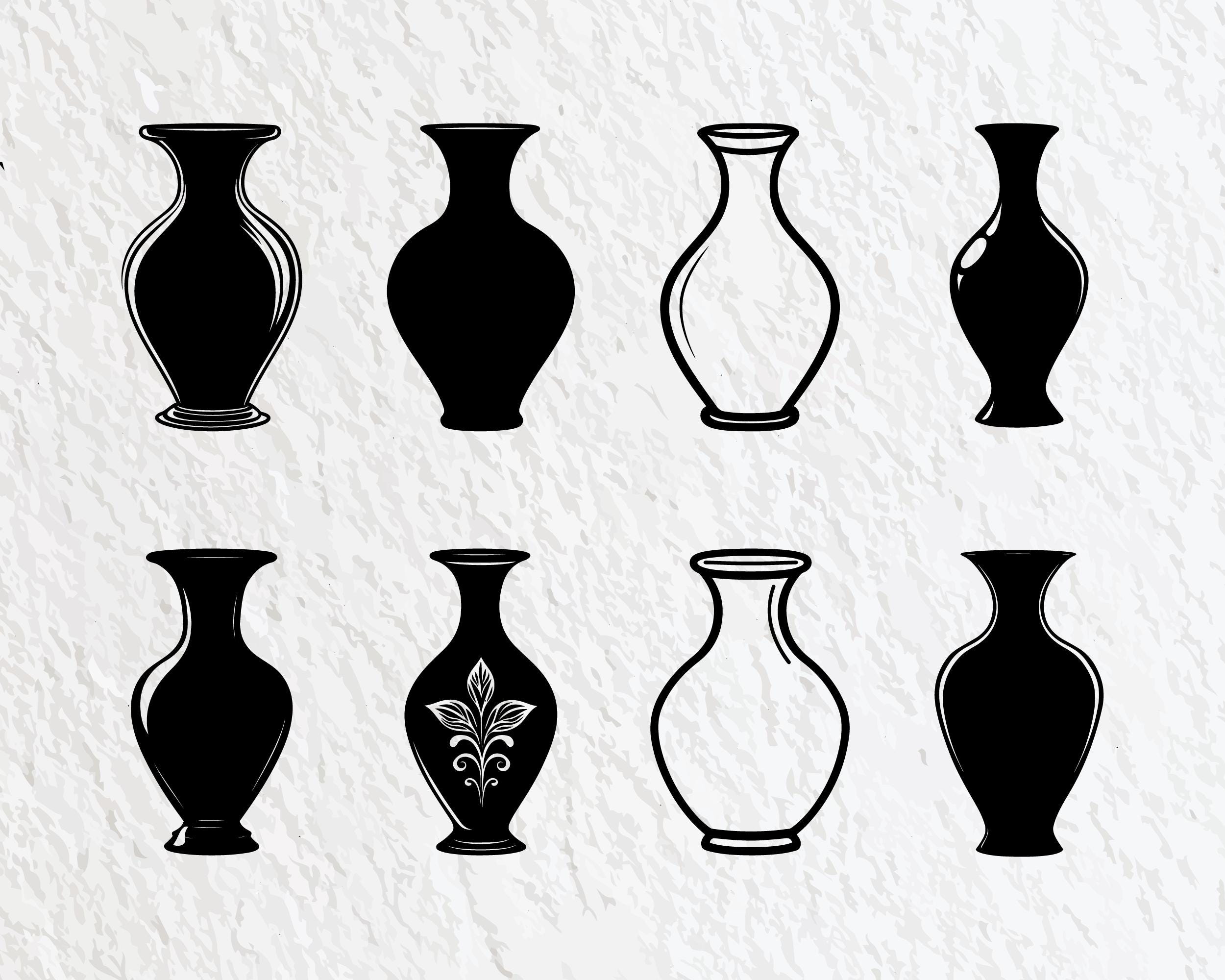 Vase Silhouette Svg, Vase Svg Bundle, Vase Clipart, Vase Decal, Vase ...