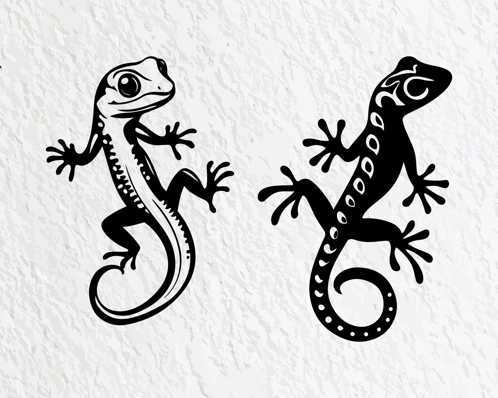 Gecko SVG Bundle: Silhouette Clipart, Cricut Decal Cut Files - Etsy
