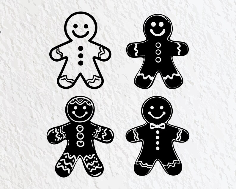Gingerbread Svg Bundle, Gingerbread Silhouette, Gingerbread Clipart Png ...