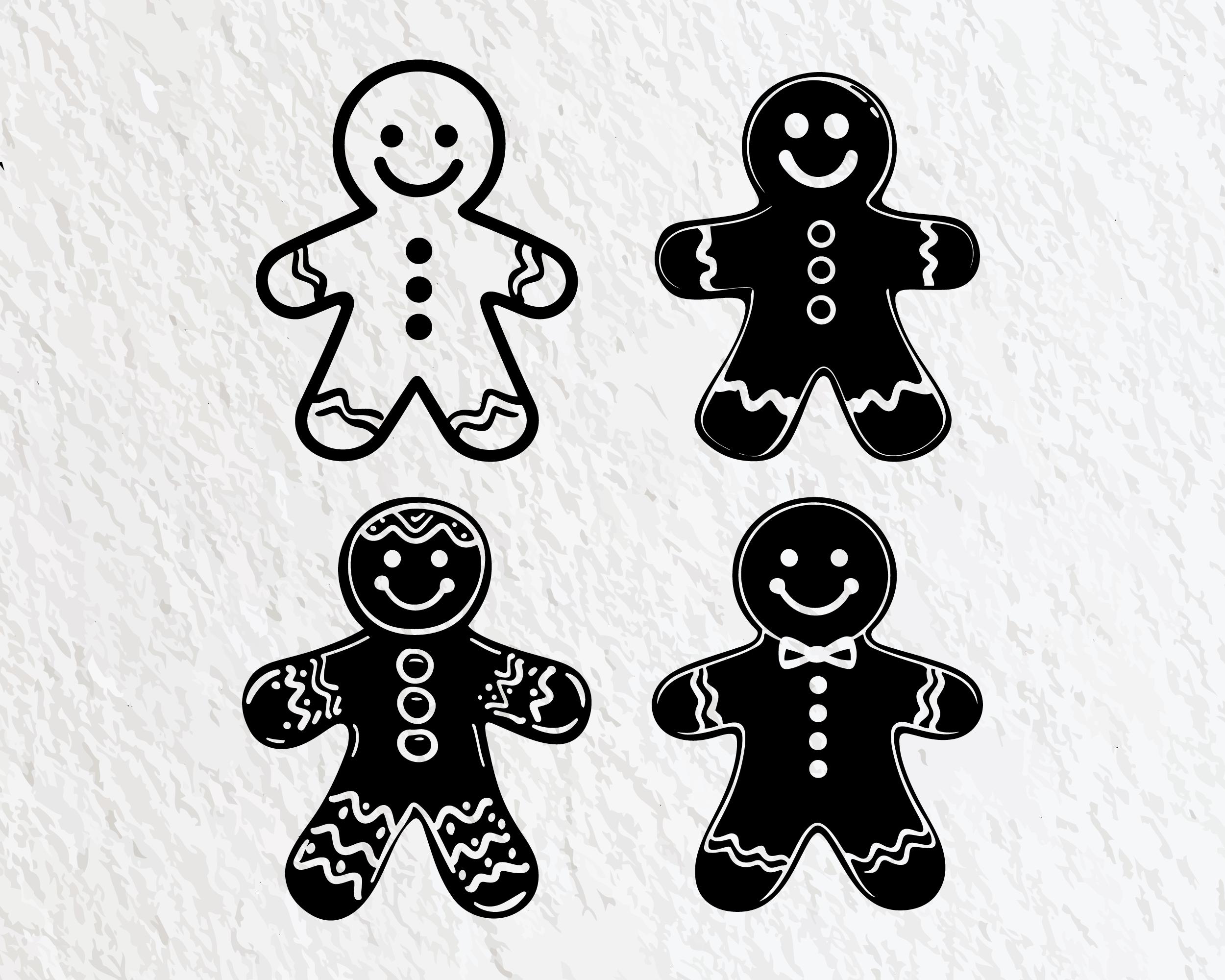 Gingerbread Svg Bundle, Gingerbread Silhouette, Gingerbread Clipart Png ...