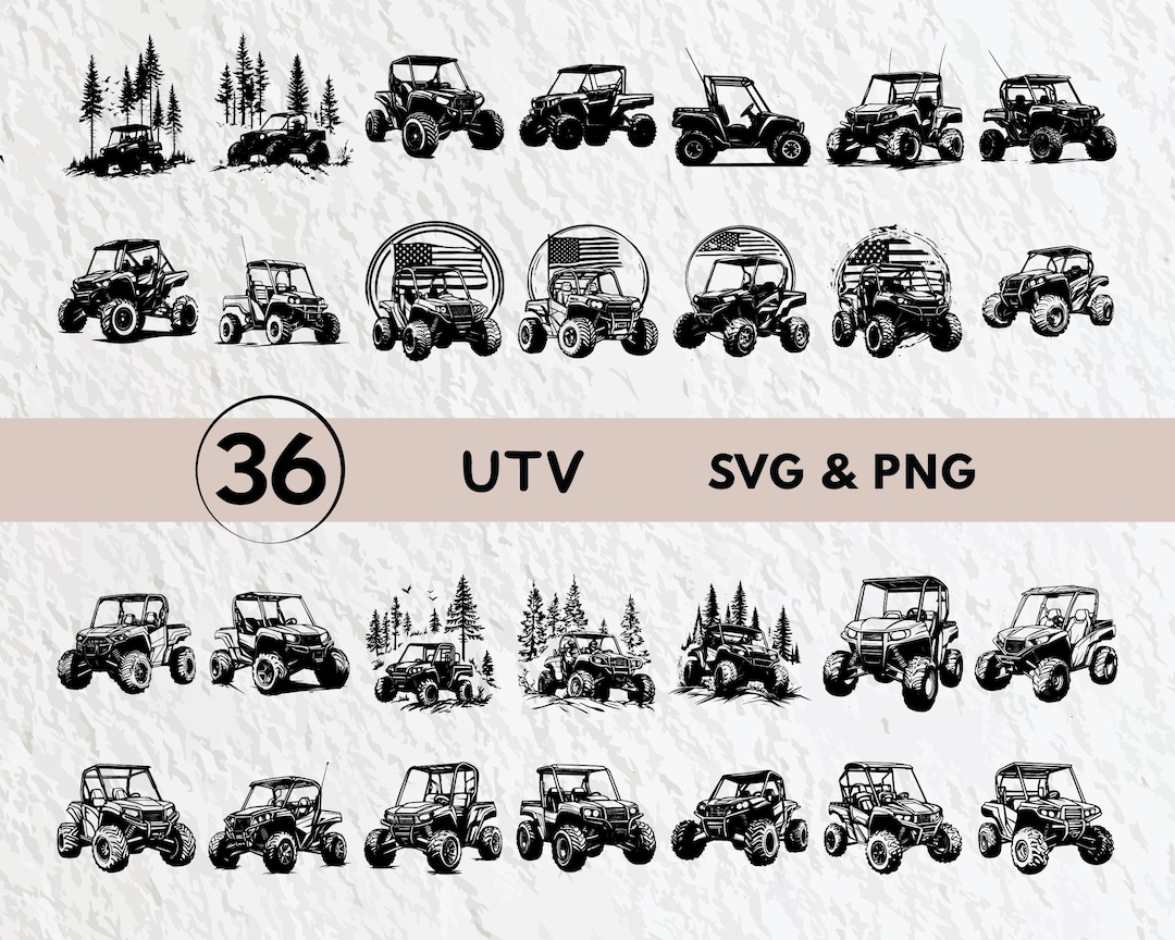 UTV Car SVG Bundle: Silhouette Clipart, Cricut Cut Files (PNG) - Etsy
