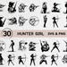 Hunter Girl SVG Bundle: Silhouette Clipart, Vector Cut Files - Etsy