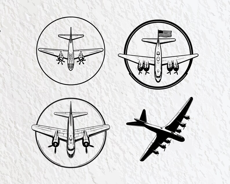 Bomber Airplane SVG Bundle: Silhouette Clipart, Vector Logo (PNG ...
