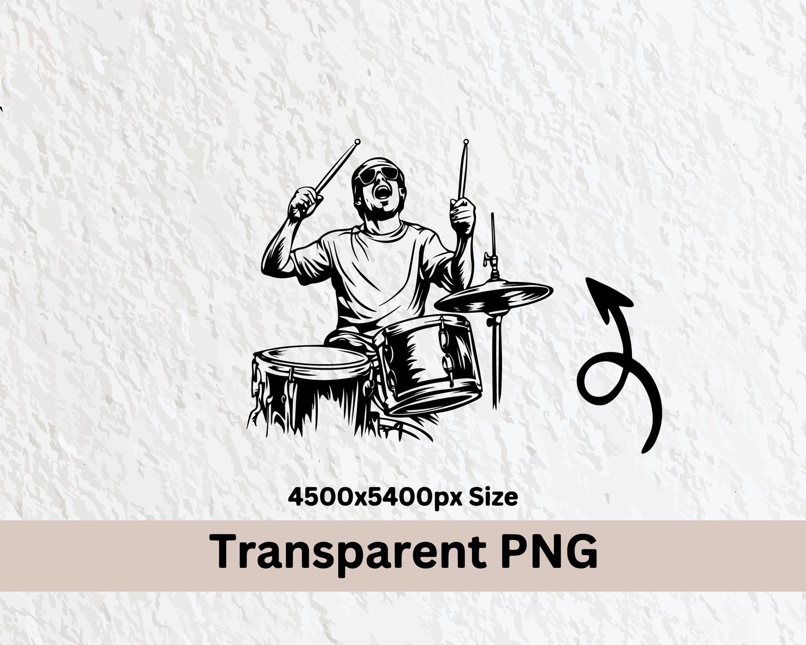 Drummer Silhouette SVG Bundle: Drummer Clipart, Vector, Logo (PNG ...
