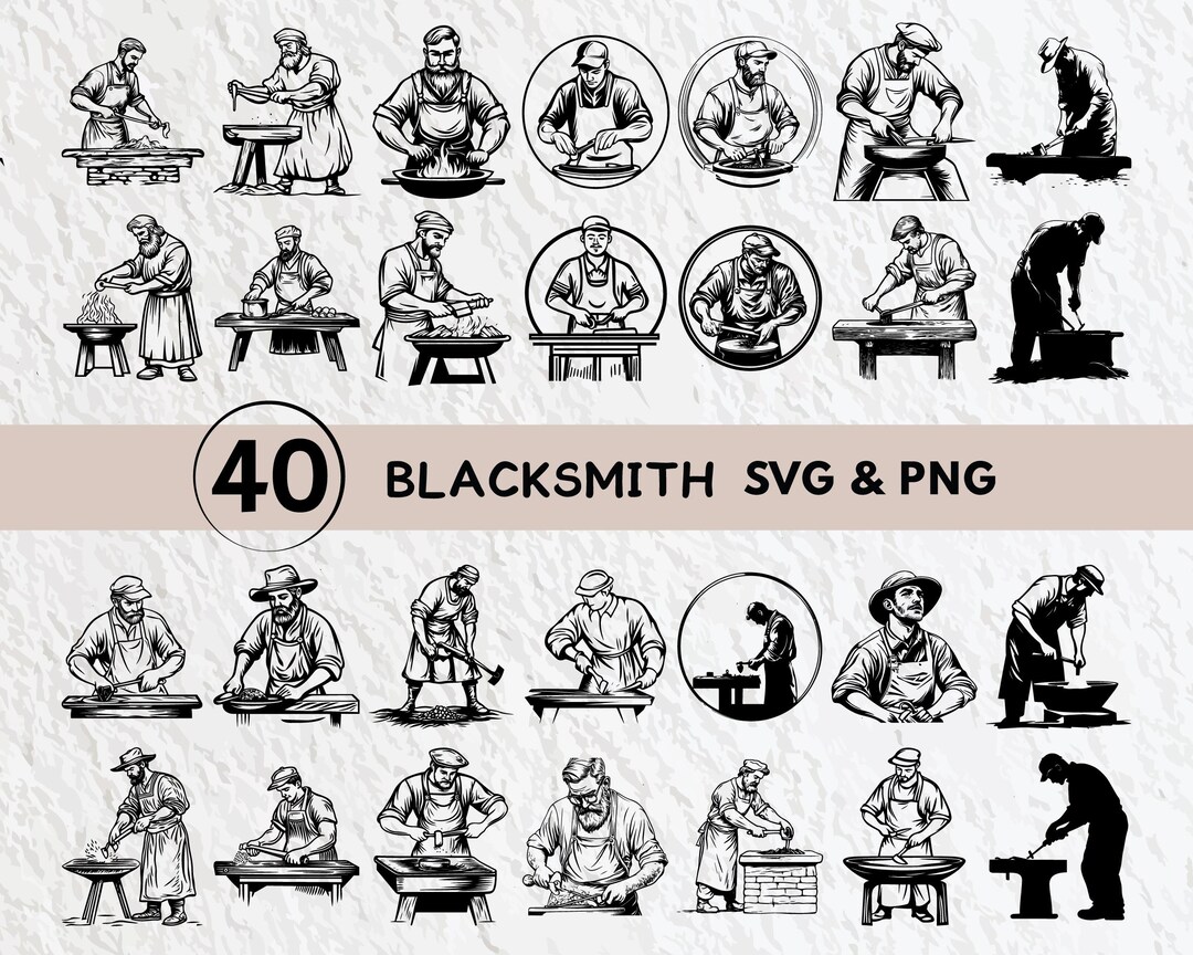 Blacksmith Silhouette Svg, Blacksmith Svg Bundle, Blacksmith Clipart ...