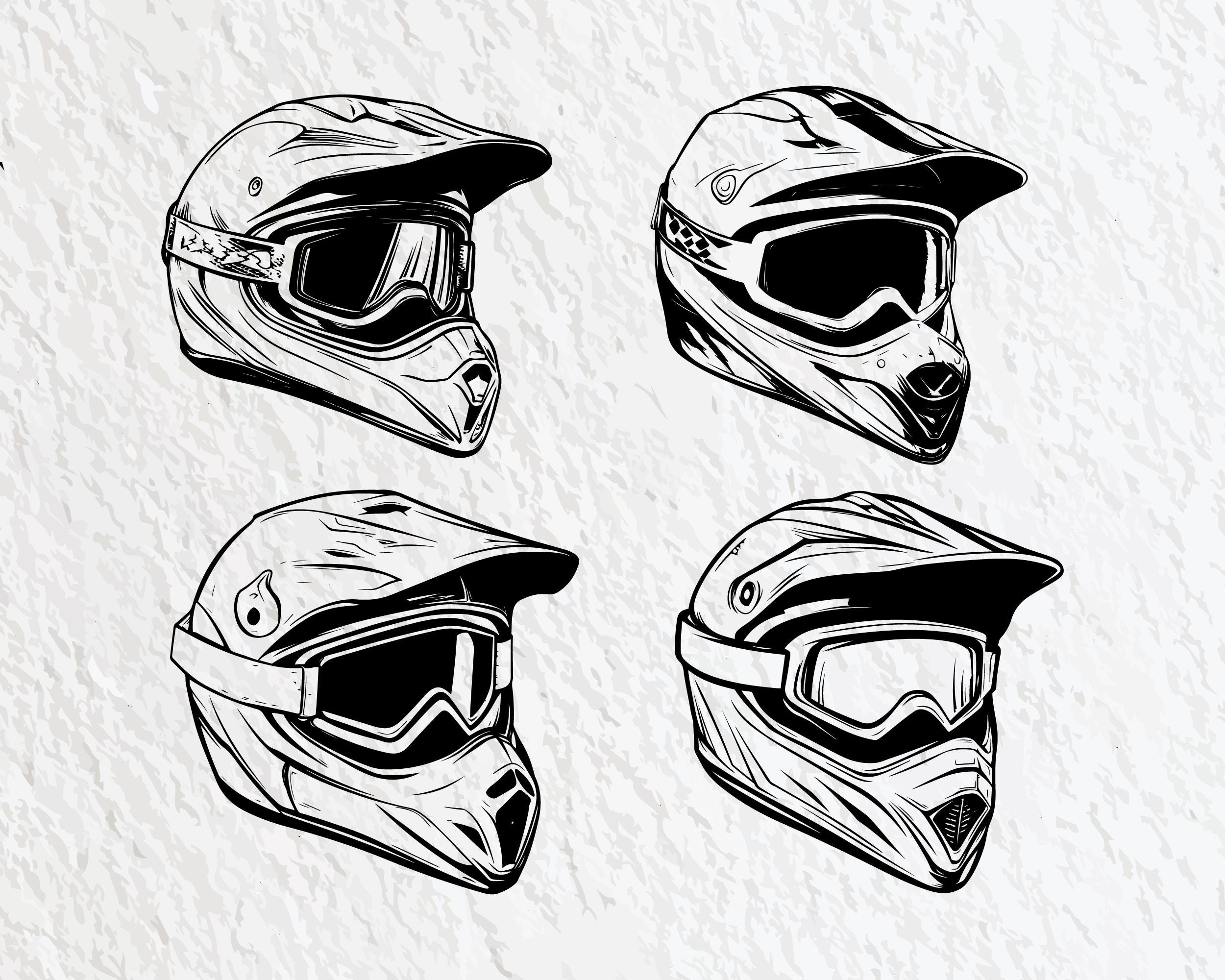 Motocross Helmet SVG Bundle: Vector Logo Icon Decal Set - Etsy