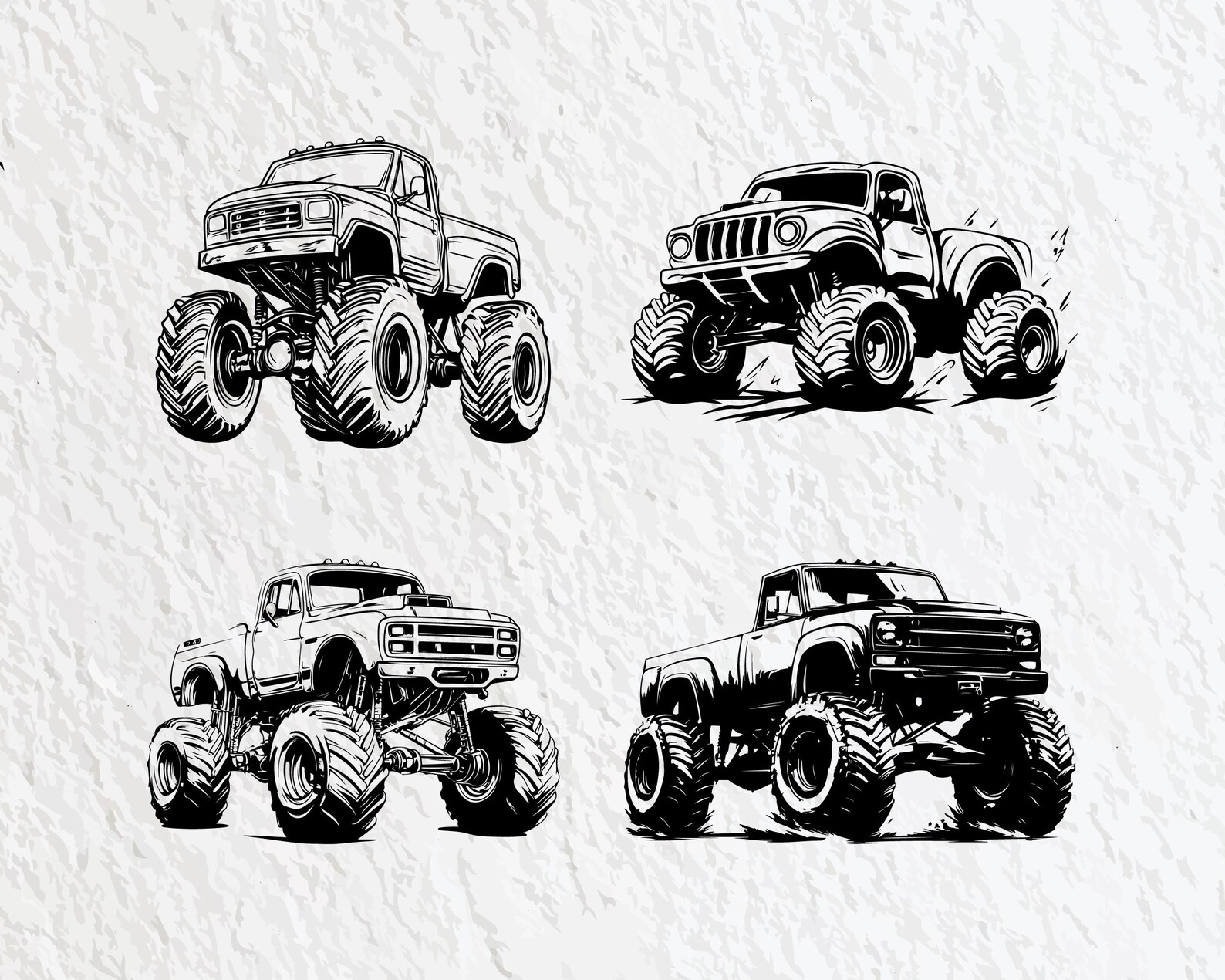 Monster Truck Svg Bundle, Monster Truck Silhouette, Monster Truck ...