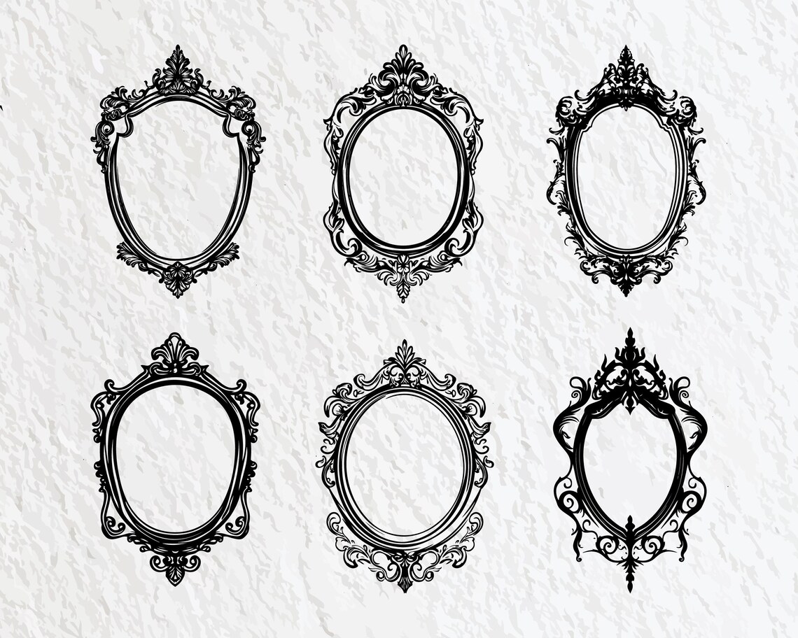 Gothic Mirror SVG Bundle: Silhouette Clipart (PNG, Vector) - Etsy