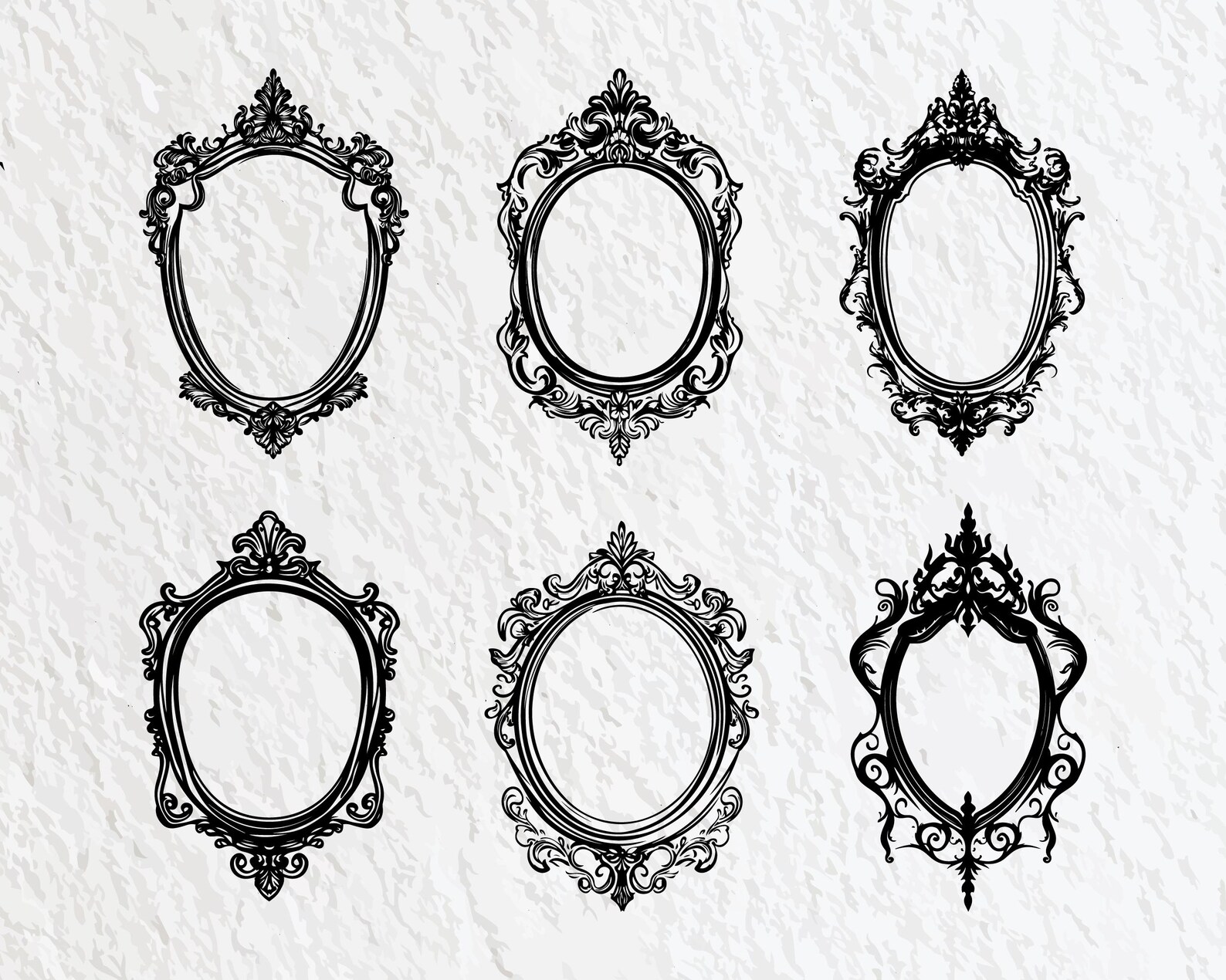 Gothic Mirror SVG Bundle: Silhouette Clipart (PNG, Vector) - Etsy